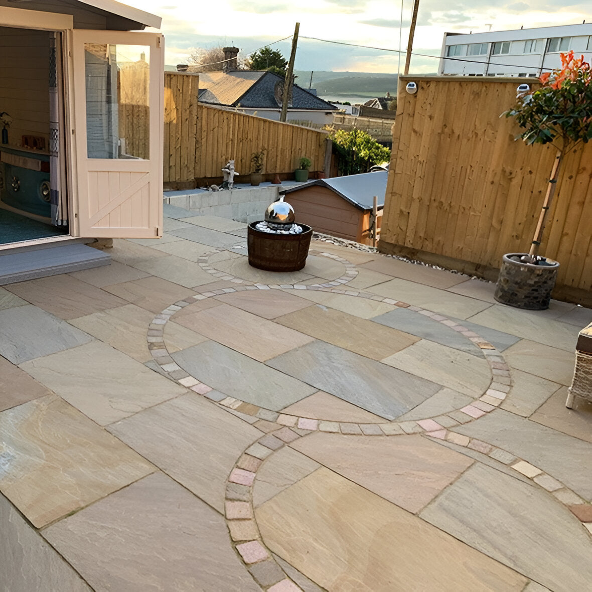 Autumn Gold Indian Sandstone Paving - 900 x 600 x 22mm - Hand Cut & Ri – Stone Saver