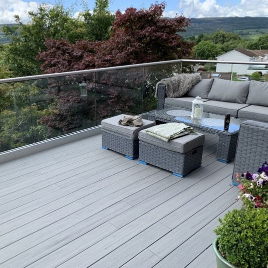 Soho Slate - Grey Composite Decking - Decking Board - 3600 x 146 x 25 ...
