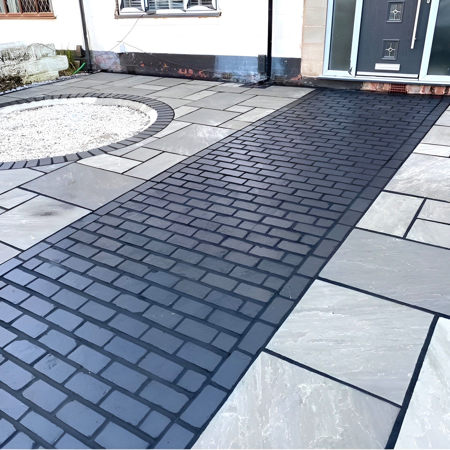 Kota Black Limestone Block Paving - 200 x 100 x 50mm - Sawn & Riven ...