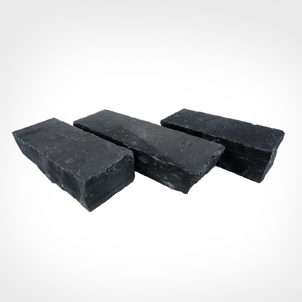 Kota Black Indian Limestone Walling - 225 x 100 x 70mm Pack - Tumbled ...