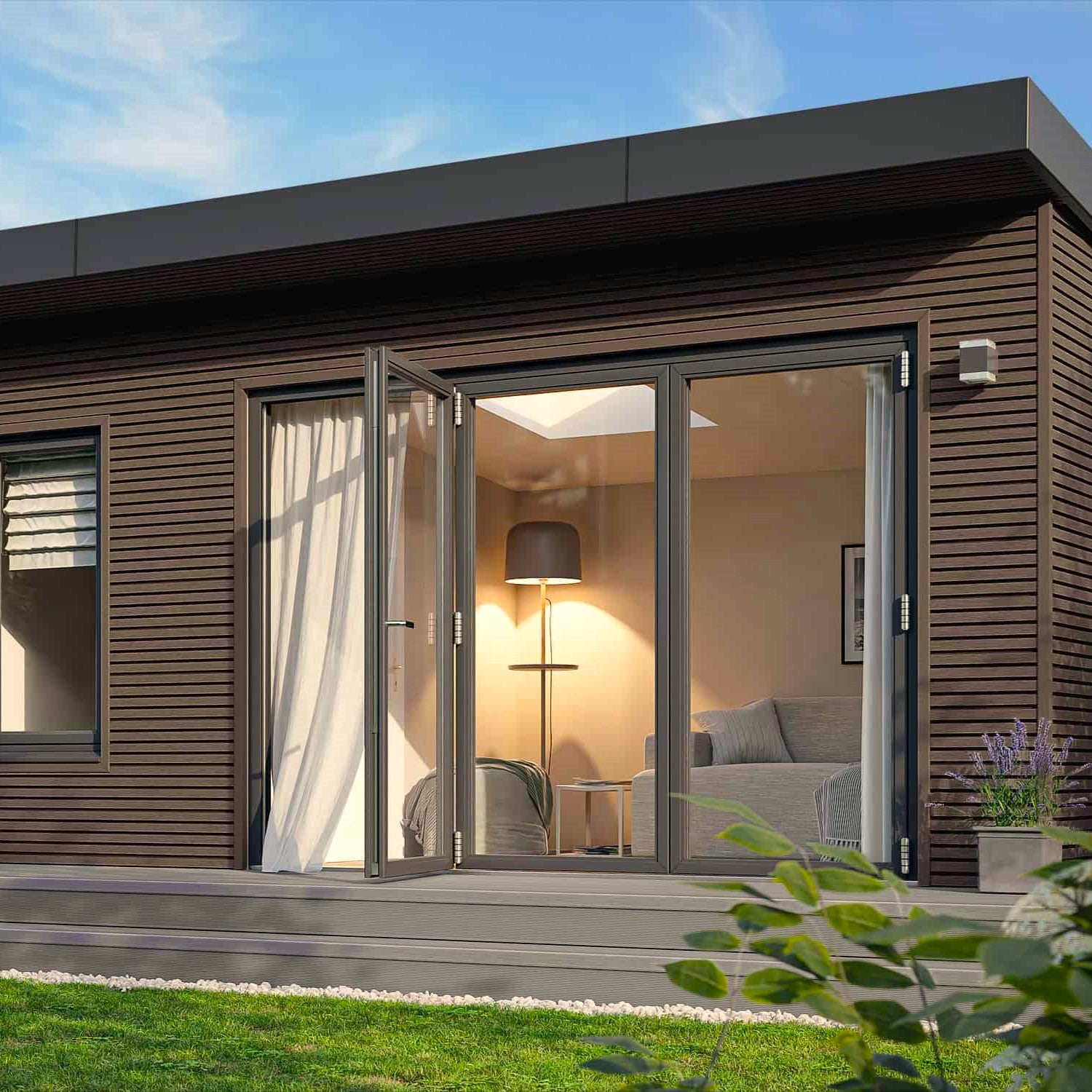 Slatted Walnut - Brown Composite Cladding - Cladding Board - 2500 x 20 ...