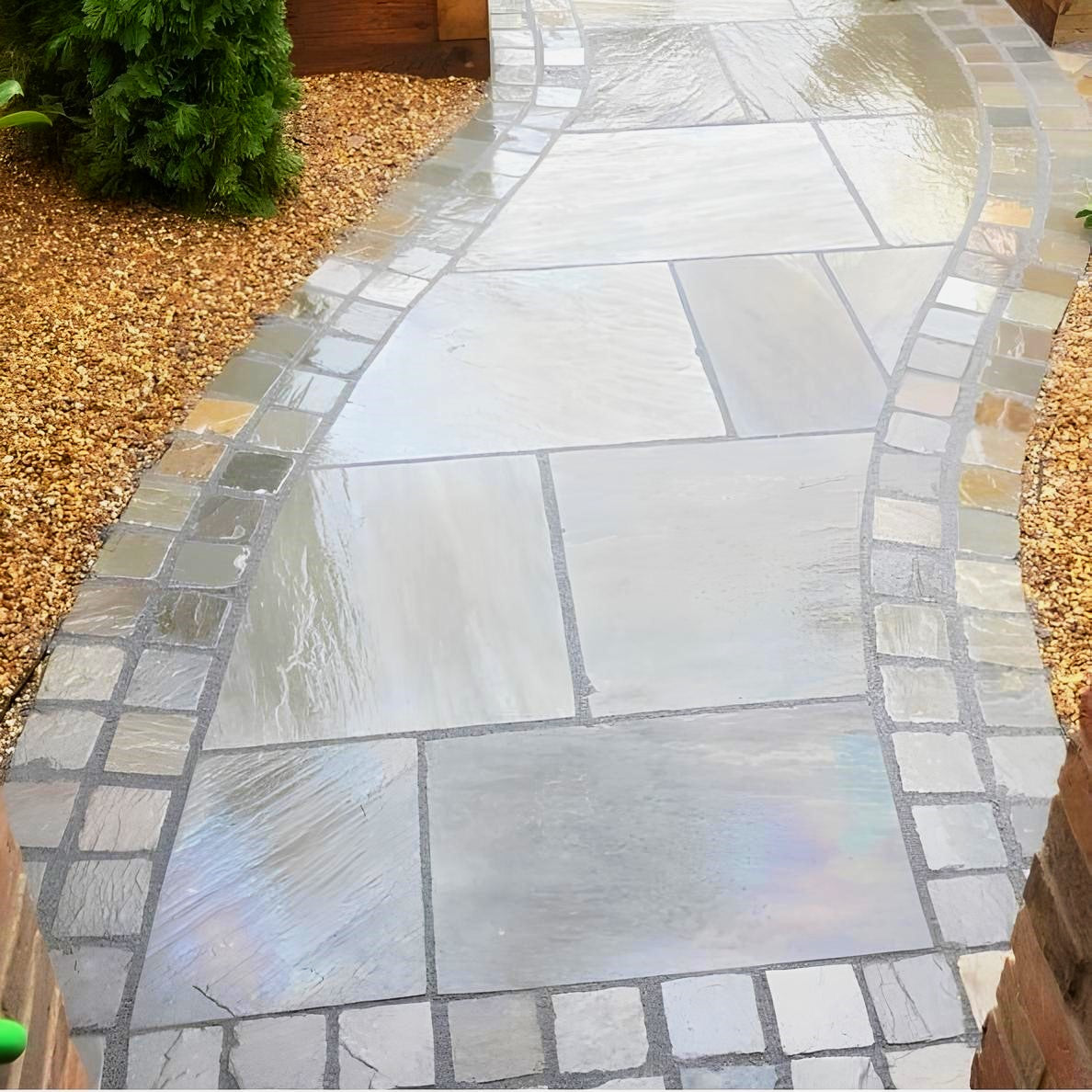 Kandala Grey Indian Sandstone Setts - 135 x 135 x 25-35mm – Stone Saver