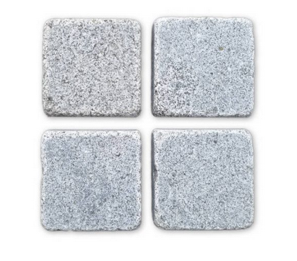 Light Grey Granite Block Paving - 140 x 140 x 50mm - Sawn, Tumbled & H ...