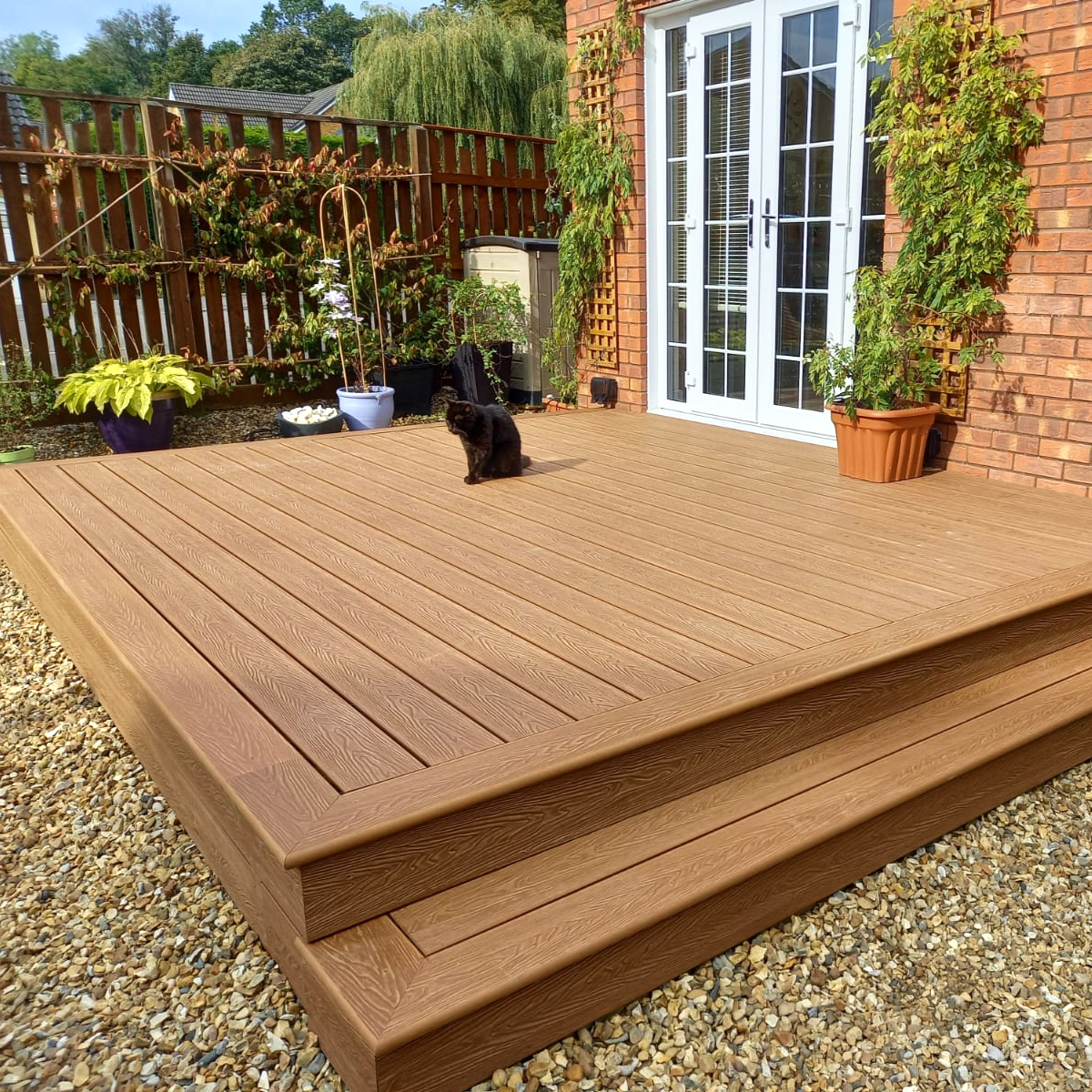 Soho Teak - Brown Composite Decking - Decking Board - 3600 x 146 x 25 ...