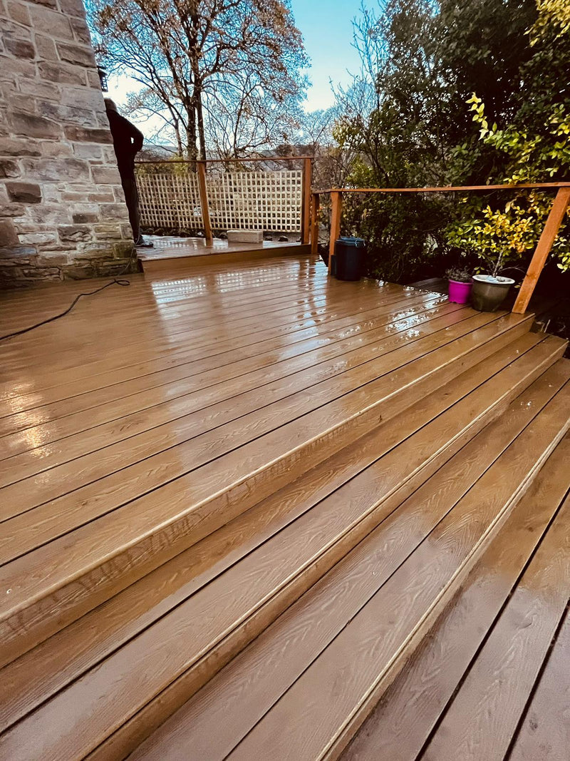 Soho Teak - Brown Composite Decking - Bullnose Decking Board - 3600 x – Stone Saver