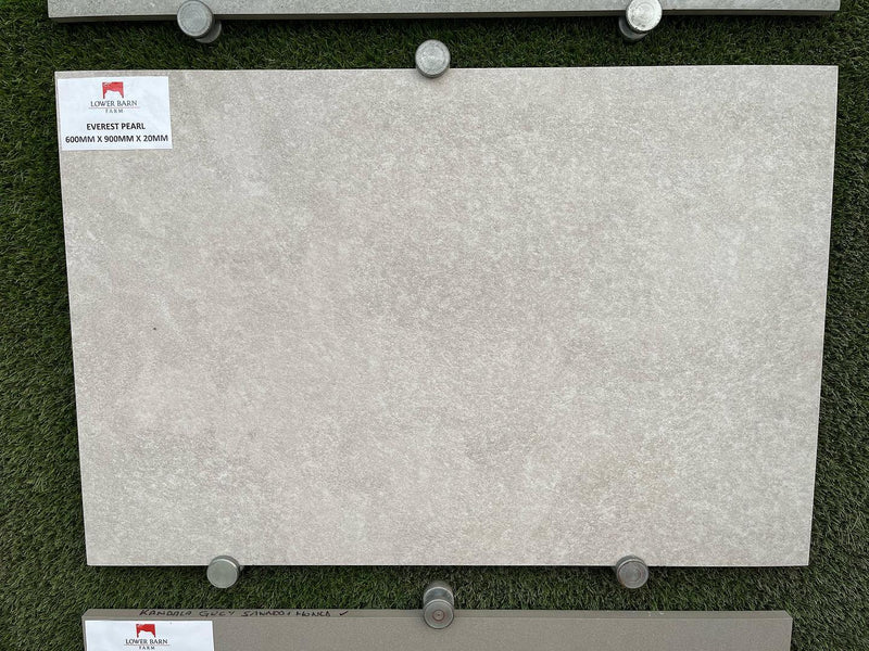 Everest Pearl - Grey Porcelain Paving Tiles - 900 x 600 x 20mm – Stone ...