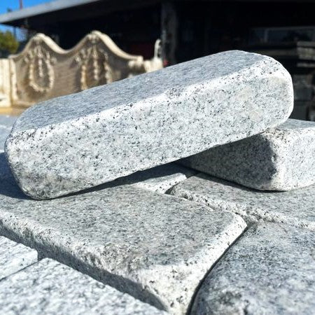 Light Grey Granite Block Paving - 200 x 100 x 50mm - Sawn, Tumbled & H ...
