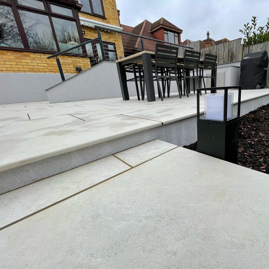 Himalayan - White Porcelain Paving Tiles - 900 x 600 x 20mm – Stone Saver