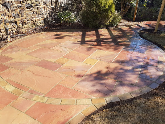 Modak Indian Sandstone Paving - 900 x 600 x 22mm - Hand Cut & Riven ...