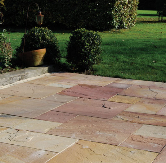 Modak Indian Sandstone Paving - 900 x 600 x 22mm - Hand Cut & Riven ...
