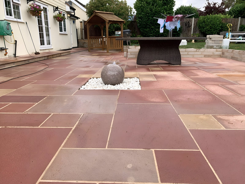 Modak Indian Sandstone Paving - 295 x 295 x 22mm - Sawn & Sandblasted ...