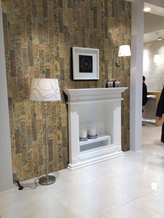 Nest Amber- Brown Porcelain Wall Cladding Tiles - 385 x 75 x 9mm ...