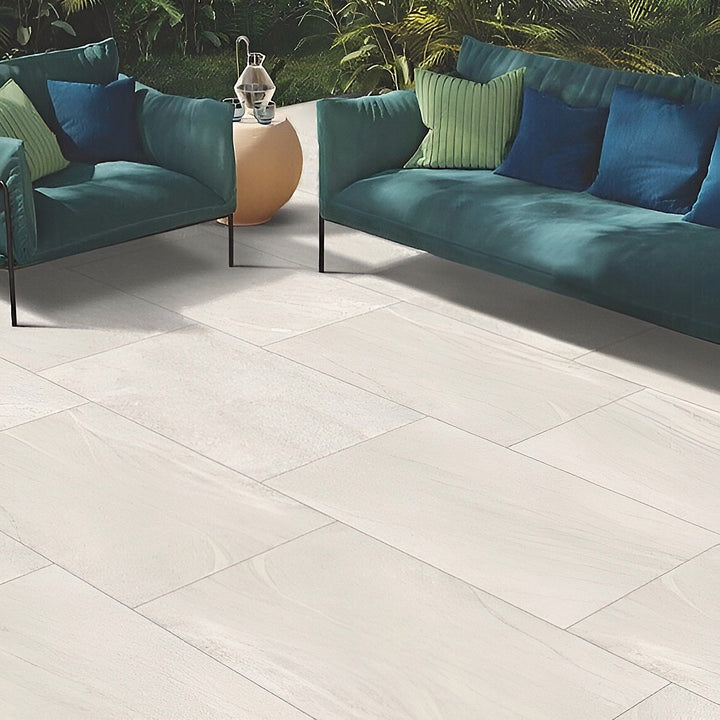 Everest Pearl - Grey Porcelain Paving Tiles - 900 x 600 x 20mm – Stone ...