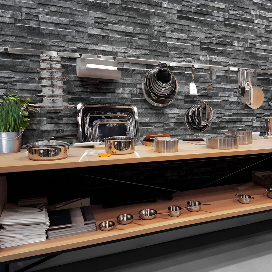 Reflection Lava - Black & Grey Porcelain Wall Cladding Tiles - 400 x 1 ...