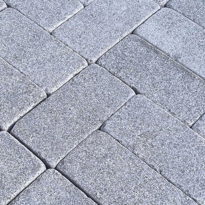 Dark Grey Granite Block Paving - 200 x 100 x 50mm - Sawn, Tumbled & Ho ...